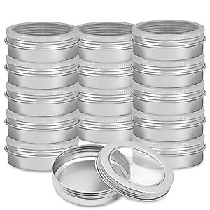 Lainrrew 15 Pack 2oz Metal Round Tins, Aluminum Empty Candle Tins with Screw Lid Small Storage Travel Tin Jars Containers for Spices, Candles, Arts & Crafts, Cosmetics (2oz)
