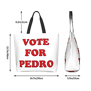 Coirtbom Vote For Pedro 2024 Tote Bag Ladies Cute Shopping Bag Large Capacity Shoulder Bag Work Fit Fashion Handbag Organizer