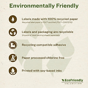 Avery EcoFriendly Recycled File Folder Labels, 2/3" x 3-7/16", White, Permanent Label Adhesive, 750 Printable Labels (48266)