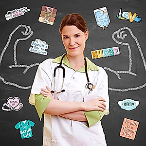 12 Pieces Nurse Refrigerator Magnets Nursing Magnetic Stickers Nursing Stickers Funny Nursing School Essentials Medical Nursing Student Stickers Magnetic Nurse Decal for Refrigerator Laptops Locker