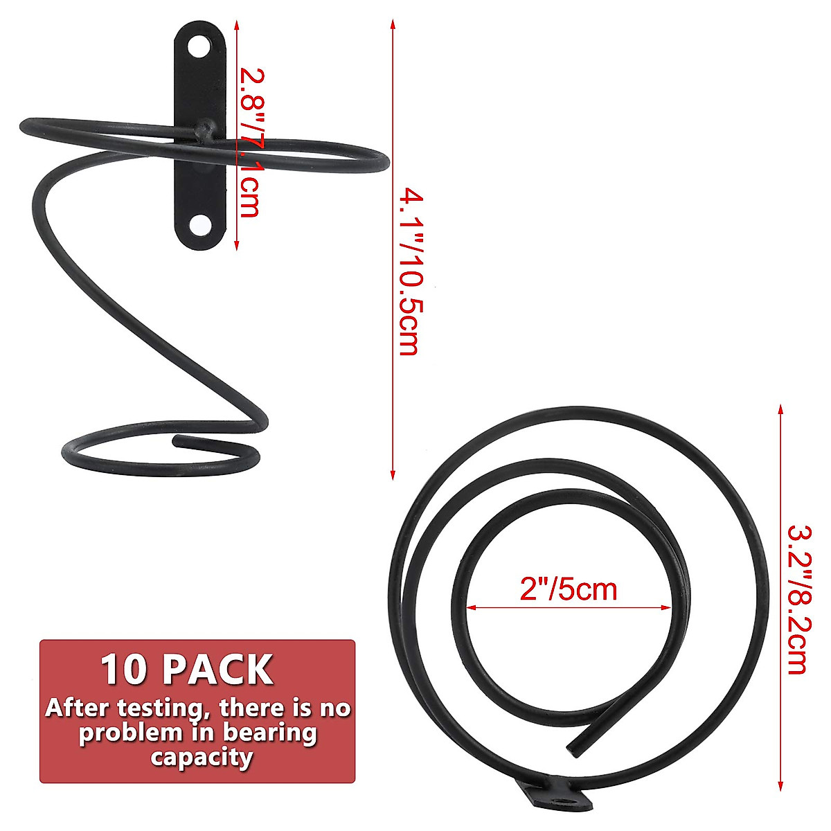 HighFree 10 Pack Wall Mounted Wine Racks, Wine Bottle Display Iron Holder Rack, Hanging Wine Organizer Rack for Beverages/Liquor Bottles Storage (Vertical)