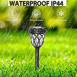 SuLethe Solar Pathway Lights Outdoor, 6 Pack Solar Powered Led Garden Lights, Waterproof Landscape Lighting for Patio, Lawn, Driveway, Walkway (Cold White)