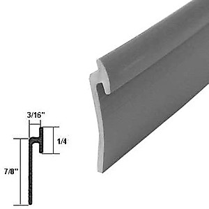 Gordon Glass® Angled Gray Vinyl for Framed Shower Door Drip Rail - 36" Long, Framed Shower Door Bottom Sweep, Made in USA.