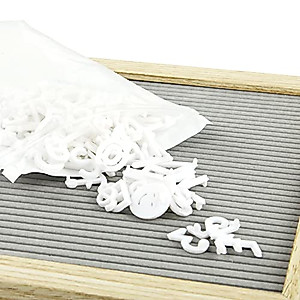 Letter Board by Crystal Lemon, Felt Letter Board, 10x10 Inches, Changeable Wooden Message Board Sign, Wood Frame, Wall Mount, Free Standing(Gray)