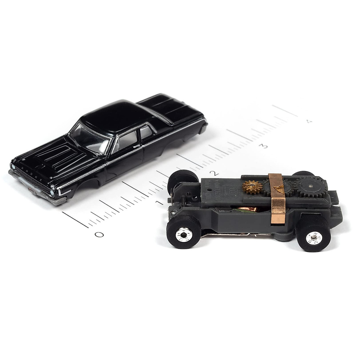 Auto World Thunderjet Cars N Coffee 1964 Dodge 330 (Black) HO Scale Slot Car