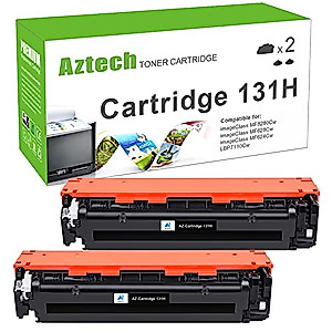 Aztech Compatible Toner Cartridge Replacement for Canon 131 131H CRG131 CRG-131 Toner Cartridge ImageClass MF8280Cw MF624Cw MF628Cw LBP7110Cw Printer Ink (Black, 2-Pack)
