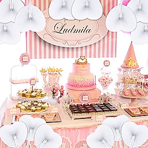 WOWOSS 60 Packs Folding Fans Paper Fans Heart Shaped Assortment with Plastic Handle for Wedding Favor Party Bag Filler