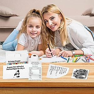 Print Pod Sticker Printer, Mini Pocket Printer, Inkless Sticker Printer for School, Fast Printing Portable Mini Thermal Printer with Print Paper (Printing Paper *4, Blue)