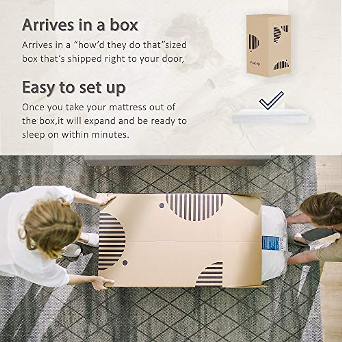 Voohek Gel Memory Foam King Size Mattress, 6 Inch Hybrid Bed in a Box, Breathable Mattresses for Cool Sleep & Pressure Relief, Medium Firm Beds, CertiPUR-US Certified