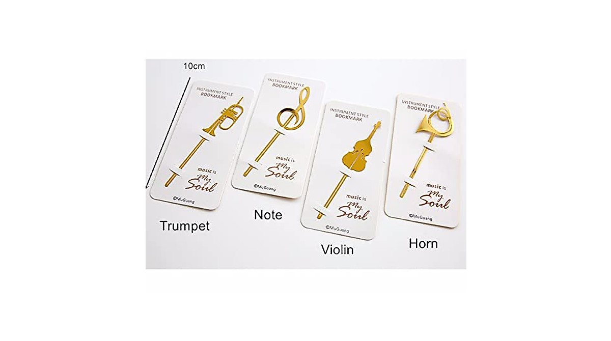 Cute Gold Musical Instrument Metal Bookmarks | ARFUKA Gifts