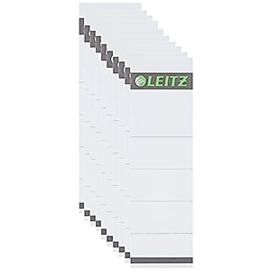 Leitz 16070085 Replacement Spine Labels for Plastic 80 mm Lever Arch Files, Short and Wide, 57 x 191 mm, Card, 16070085 - Grey, Pack of 10