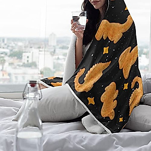 Dino Chicken Nuggets Wearable Blanket Super Soft Cozy Plush Hoodie Blanket Flannel Hooded Throw Blanket Wrap Cloak for Nap Travel,60"x80" for Adults