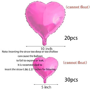 SLGZXXY 50 Pcs Heart Balloon 20 Pcs 10 inch Foil Balloon 30 Pcs 5 inch Mini Balloon for Wedding Bridal Shower Anniversary Valentines Day Engagement Marriage Graduation Party Decorations Supplies