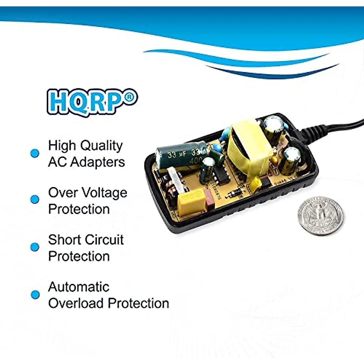 HQRP AC Adapter/Power Supply Compatible with Brother P-Touch AD-20 AD20 PT-6, PT-8, PT-10, PT-12, PT-12N, PT-15, PT-150, PT-20, PT-25 Labeling System Plus Euro Plug Adapter