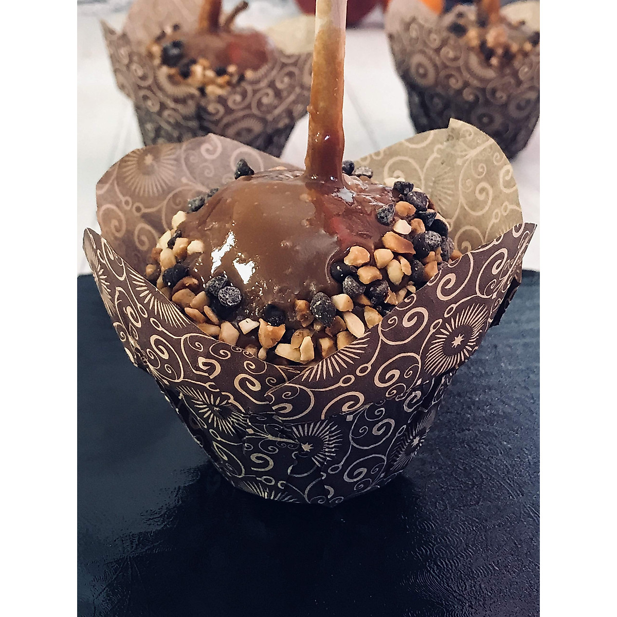 The Baker Celebrations Brown Lotus Crown Baking Cup Cupcake Muffin Liners; Made in Canada (Pack of 100)