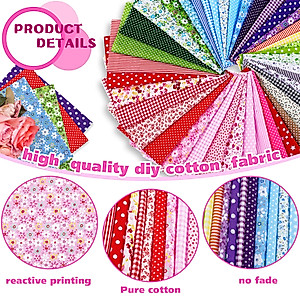 40 Pcs 10 x 10 Inches Cotton Fabric Bundle Squares Precut Fabric Squares Multi Color Floral Fat Squares Sheets for Kids DIY Craft Quilting Sewing (Fresh Patterns)