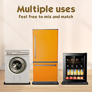 Mini Fridge Silicone Drip Mat with Raised Edges, 23.6" x 23.6" x 0.8" Silicone Floor Protectors for Mini Refrigerator Freezer, Wine Cabinet, Dishwashers, dryers and Other Appliances (Black)