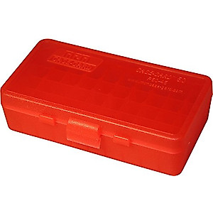 MTM 40/45/10MM Cal 50 Round Flip-Top Ammo Box, Red