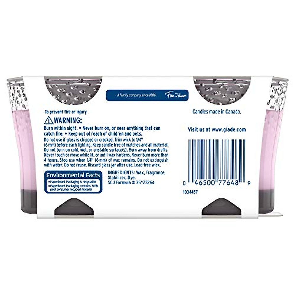 Glade Candle Jar, Air Freshener, Angel Whispers, 3.4 Ounce (Pack of 2)