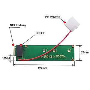 NFHK Ruler 1U GEN-Z EDSFF Short SSD E1.S to NVMe NGFF M-Key 4X Host Carrier Adapter with Power