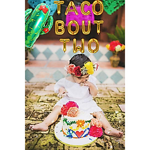LaVenty 5 PCS Taco Bout Two Balloons Taco Bout Two Decoration Taco Twosday Decoration Taco Twosday Balloons for Cinco de Mayo Fiesta Decorations