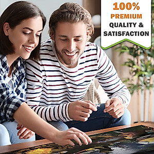 QUOKKA Puzzles for Adults 1000 Pieces and Up - 3 Pack of 1000 Piece Puzzles for Kids Ages 8-10-12 - Enjoy Market, Lighthouse and Camping Designs for Women and Men