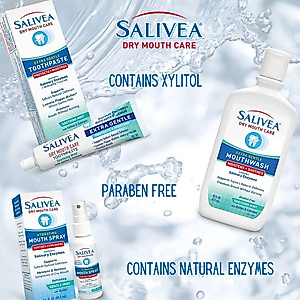 SALIVEA Extra Gentle Dry Mouth Spray - Soothing Mint Mouth Spray with Salivary Enzymes - Moisturizing Mouth Spray to Aid Dry Mouth - Supports Saliva's Natural Defenses - 250 Pumps (1.5oz Bottle)