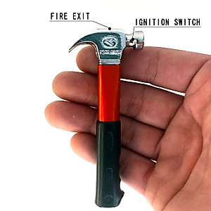 Meiegens Open Flame Butane Lighter, Axe Hammer Shaped Butane Lighter,Refillable Novelty Tool Lighter for Outdoor Indoor(Without Gas) (Hammer Red)