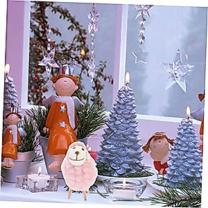 Abaodam Little Sheep Ornament Plushie Mini Dolls Desktop Fluffy Sheep Mini Sheep Statue Xmas Sheep Ornament Desktop Sheep Doll Felt Sheep Doll Crafts Christmas Sheep Decoration