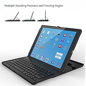 ProCase Keyboard Case for 1st & 2nd Generation iPad Pro 12.9 2017 2015, iPad Pro 12.9 Tablet Wireless Keyboard Case for iPad Pro 12.9" (2nd & 1st Gen)- Black
