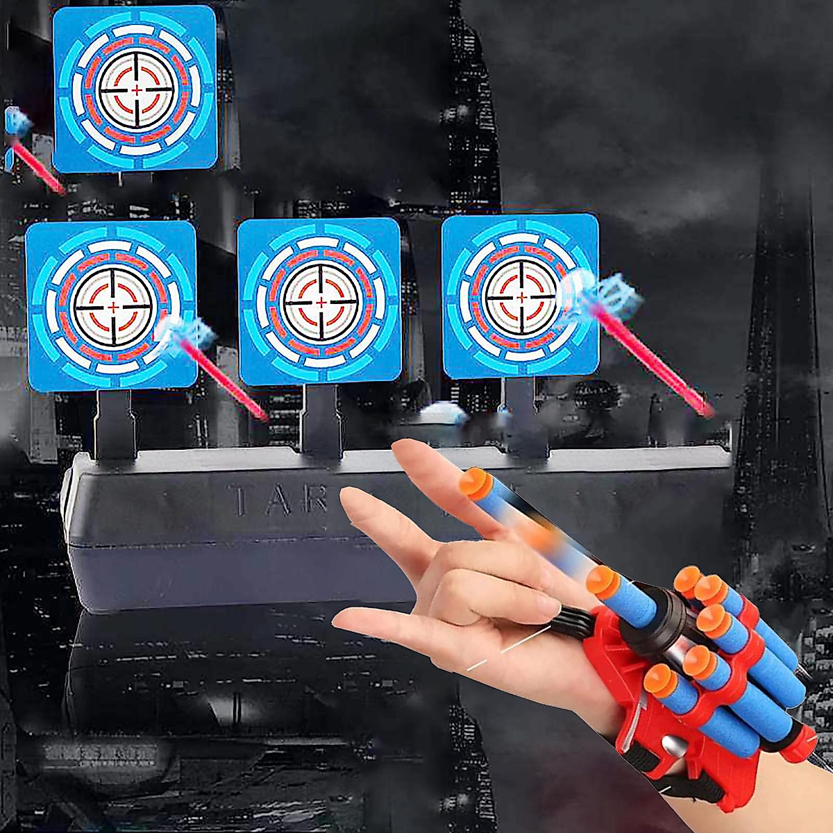 Spider Gloves Man Web Shooter Toy for Kids 2 Sets Spider Gloves Hero Launcher Wrist Toy Spider Hero Cosplay Costume Props Spider Shooters Spider Role Cosplay Toy