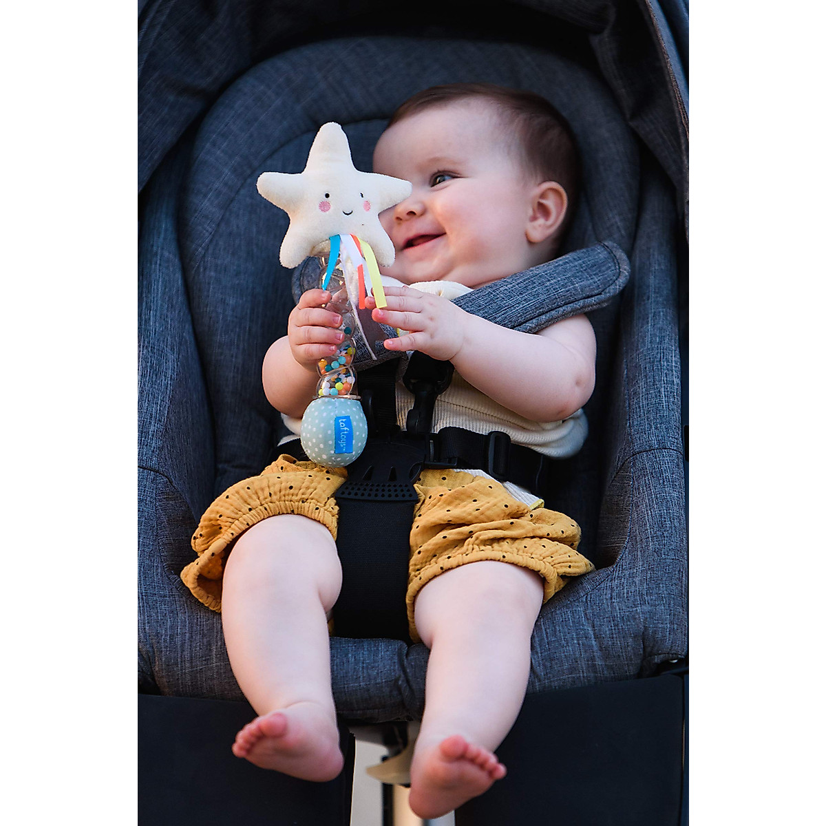 Taf Toys Star Rainstick Rattle, Musical Shake & Rattle Rainmaker Toy, Musical Instrument for Babies and Toddlers for Sensory and Motor Skills Development