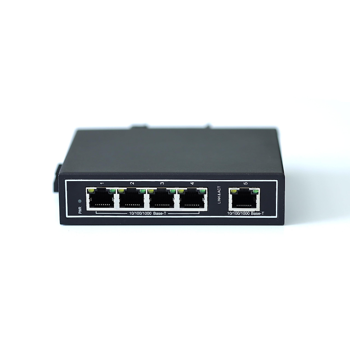 WIWAV WDH-5GT-DC 10/100/1000Mbps Gigabit Unmanaged 5-Port Industrial Ethernet Switches with DIN Rail/Wall-Mount (UL Listed,Fanless,-30℃~75℃)