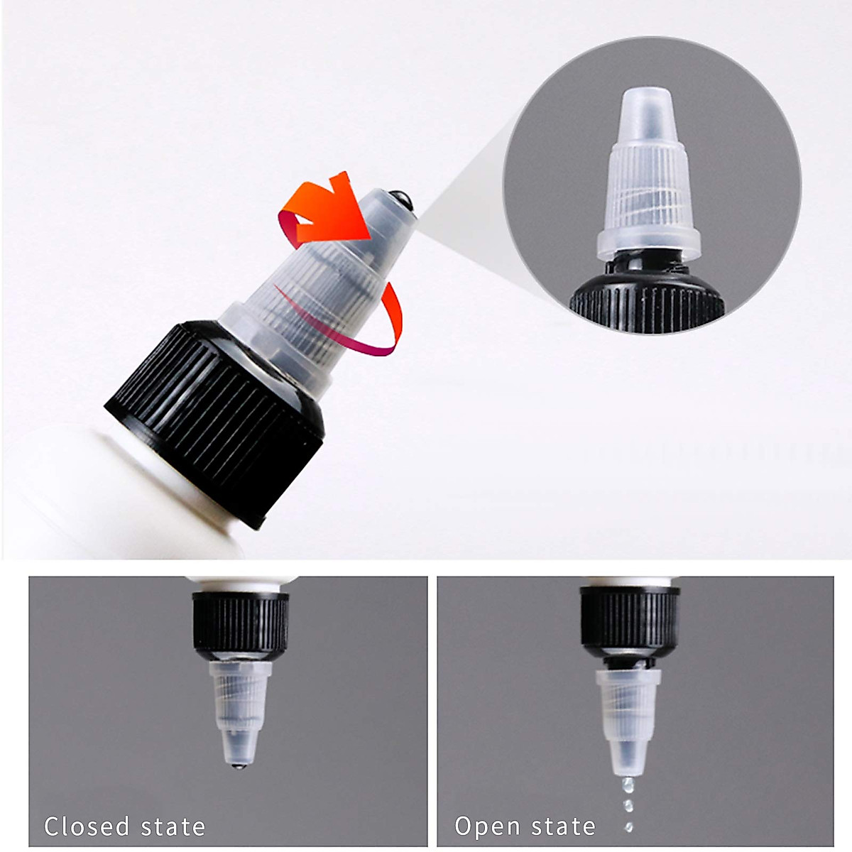 Cheeren 12Pcs 5oz/150ml Plastic Squeeze Dispensing Bottles with Black Twist Cap, Multi Purpose Bottle for Crafts, Art, Glue, Liquid，Kitchen,Household