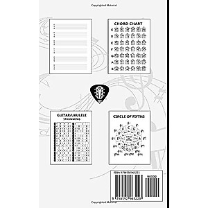 Guitar Tablature Notebook with Extra Charts: Blank Guitar Tablature Paper, Standard Tab Manuscript Paperback Chord Chart Ukulele Strumming, Circle of Fifths