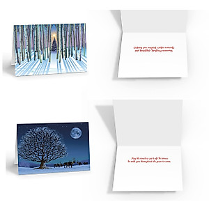 Stonehouse Collection Assorted Christmas Cards | Winter Forest Holiday Boxed Cards | USA Made | 18 Beautiful Christmas Cards & Envelopes (Forest)
