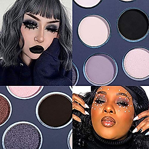 Smokey Grey Eyeshadow Palette, DE’LANCI Professional Black Silver Gray Goth Neutral Matte Shimmer 12 Shades, Subtle Eyes Shadows Makeup Pallet, High Pigmented Waterproof Small and Cute Makeup Pallete