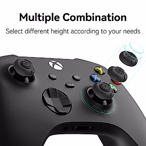 GeekShare Thumb Grip Caps for Xbox One Controller,Silicone Joystick Cover Solid Color Thumbsticks Cover Set Compatible with Xbox Series X,3 Pairs / 6 Pcs (Black)
