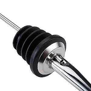 XMSound 48 Pack Stainless Steel Classic Bottle Pourers with Rubber Dust Caps，For Alcohol Spouts Bottle Spout Liquor Bottle Pourers Pour Spouts，For Liquor Bottles Liquor Pourers liquor dispenser bar