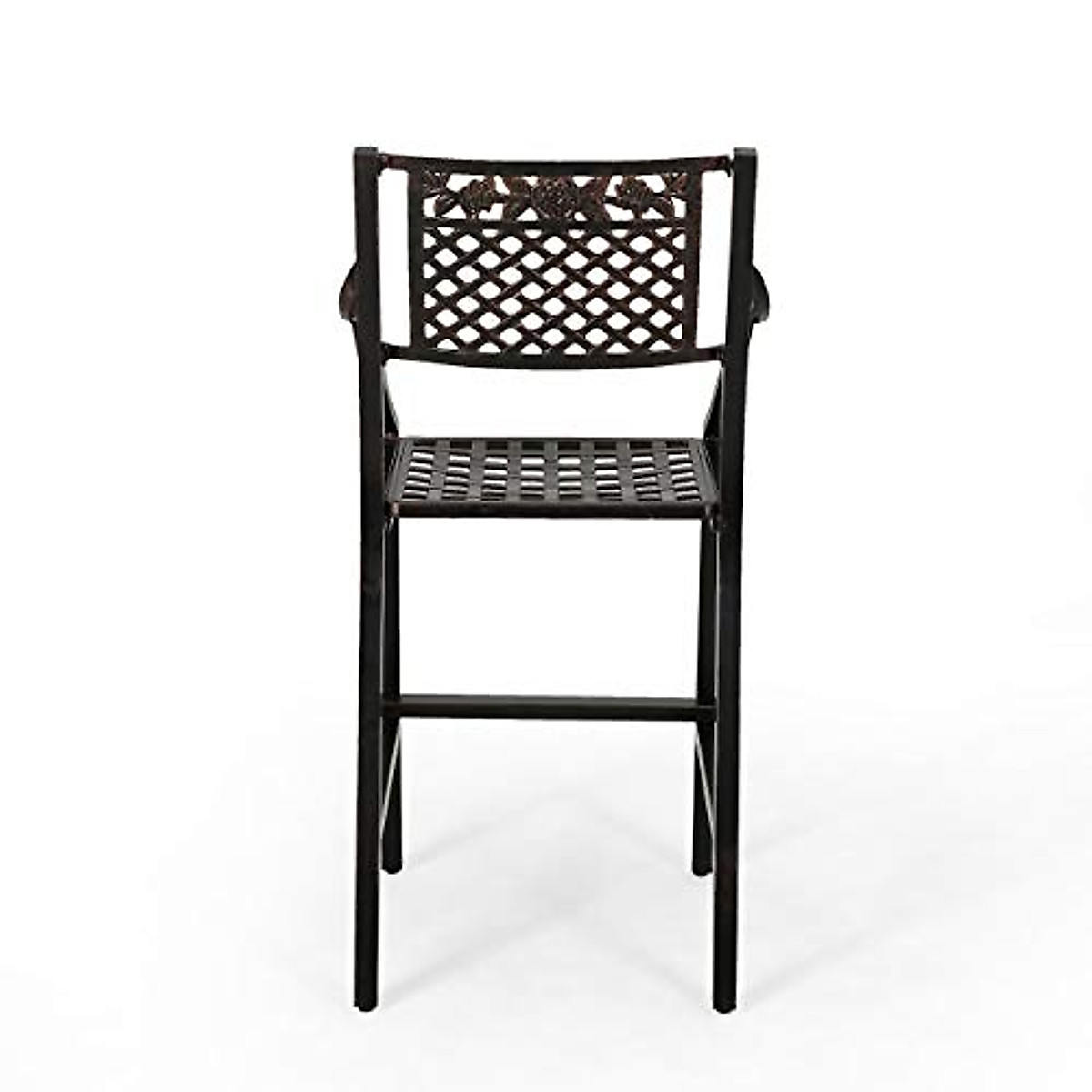 Christopher Knight Home Athena Outdoor 29" Aluminum Barstool (Set of 2), Copper Finish