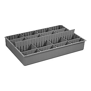 Durham 124-95-EXL-IND Large, Polypropylene, Variable Compartment Insert, 3 Horizontal, 3 Vertical, Gray
