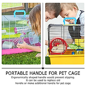 iplusmile Heavy Duty Dog Crate Pet Cage Handle, Replacement Pet Cage Crate Handles Cage Handles for Hamster Rabbit Squirrel Chinchilla Cage (10pcs, Sky- Blue) Outdoor Cat Enclosures