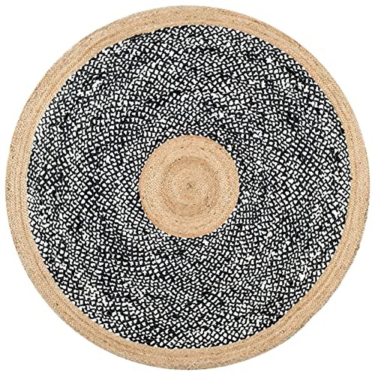 nuLOOM Lesha Natural Fiber Area Rug, 6' Round, Black
