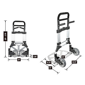 Pack-N-Roll 87-306-917 Portable Hand Truck, One Size, Silver