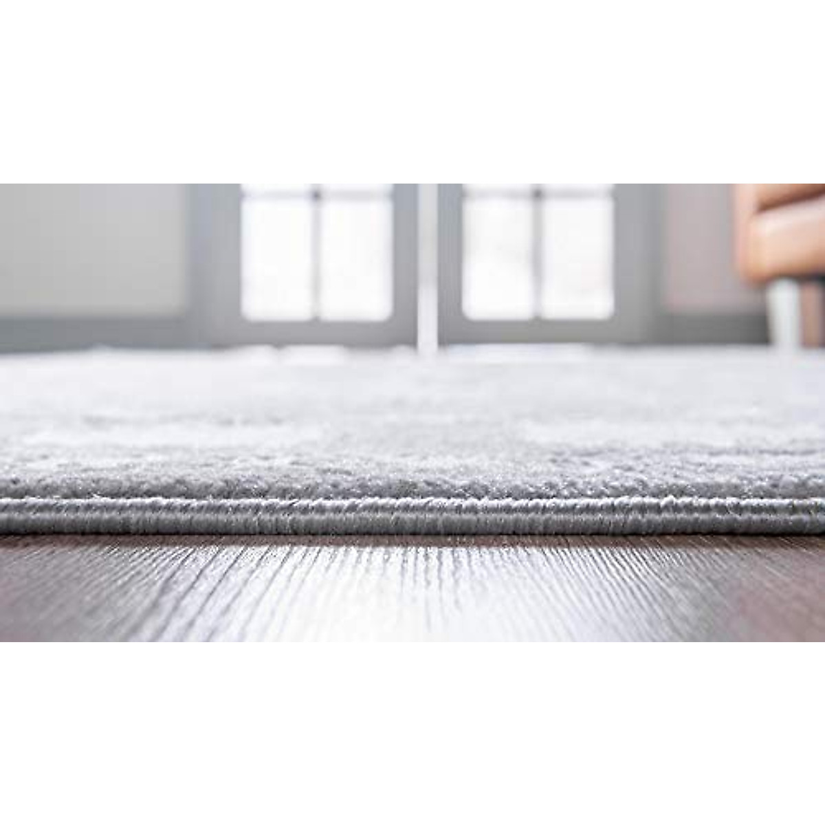 Rugs.com Boston Collection Rug – 3' x 5' Gray Low-Pile Rug Perfect for Living Rooms, Large Dining Rooms, Open Floorplans