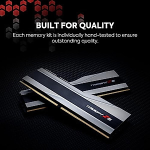 G.SKILL Trident Z5 Series (Intel XMP 3.0) DDR5 RAM 64GB (2x32GB) 6000MT/s CL32-38-38-96 1.40V Desktop Computer Memory UDIMM - Metallic Silver (F5-6000J3238G32GX2-TZ5S)