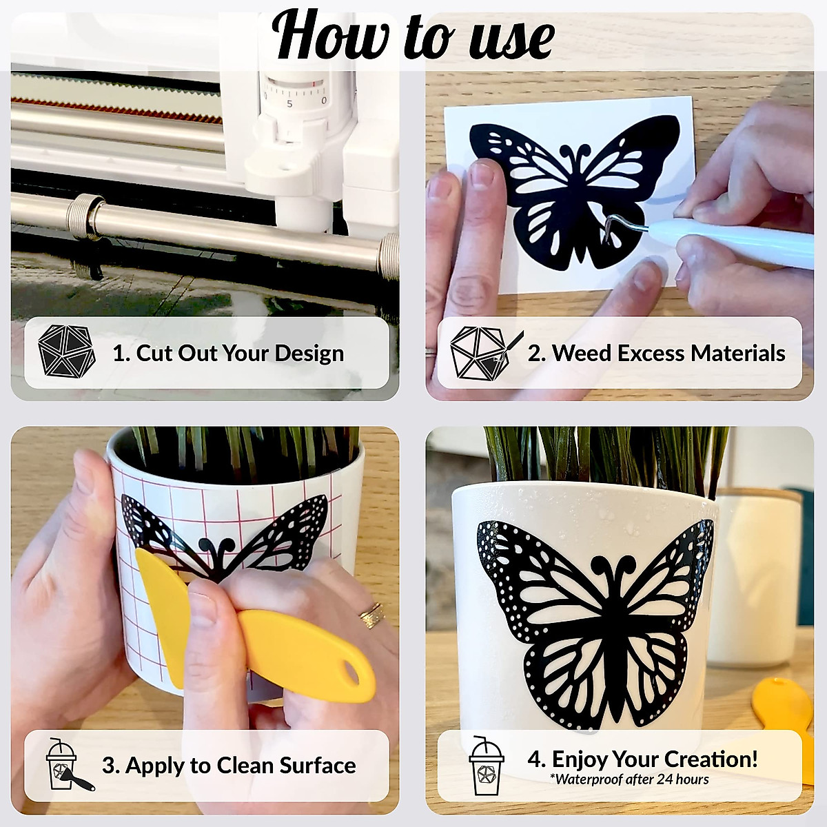 Reli. Black Permanent Vinyl | 12" x 35 FT Roll (Glossy) | Scraper Tool Included | Adhesive Vinyl Compatible w/Cricut & Silhouette Cutting Machines | Vinyl Roll for Signs, Tumblers, Mugs, Cars & More