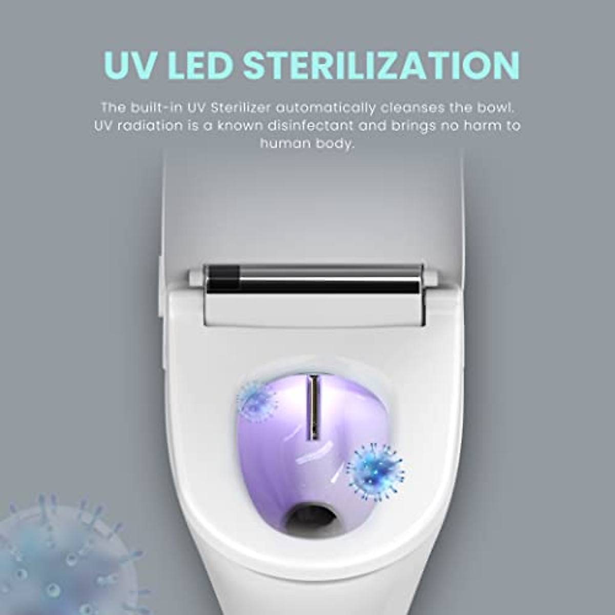 VOVO VB-4000SE Electric Smart Bidet Toilet Seat with Dryer, Heated Toilet Seat, Warm Water, Deodorization, LED, Full Stainless-steel Nozzle - White, Elongated