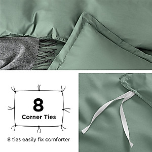 Bedsure Sage Green Duvet Cover Full Size - Soft Double Brushed Duvet Cover for Kids with Zipper Closure, 3 Pieces, includes 1 Duvet Cover (80"x90") & 2 Pillow Shams, NO Comforter