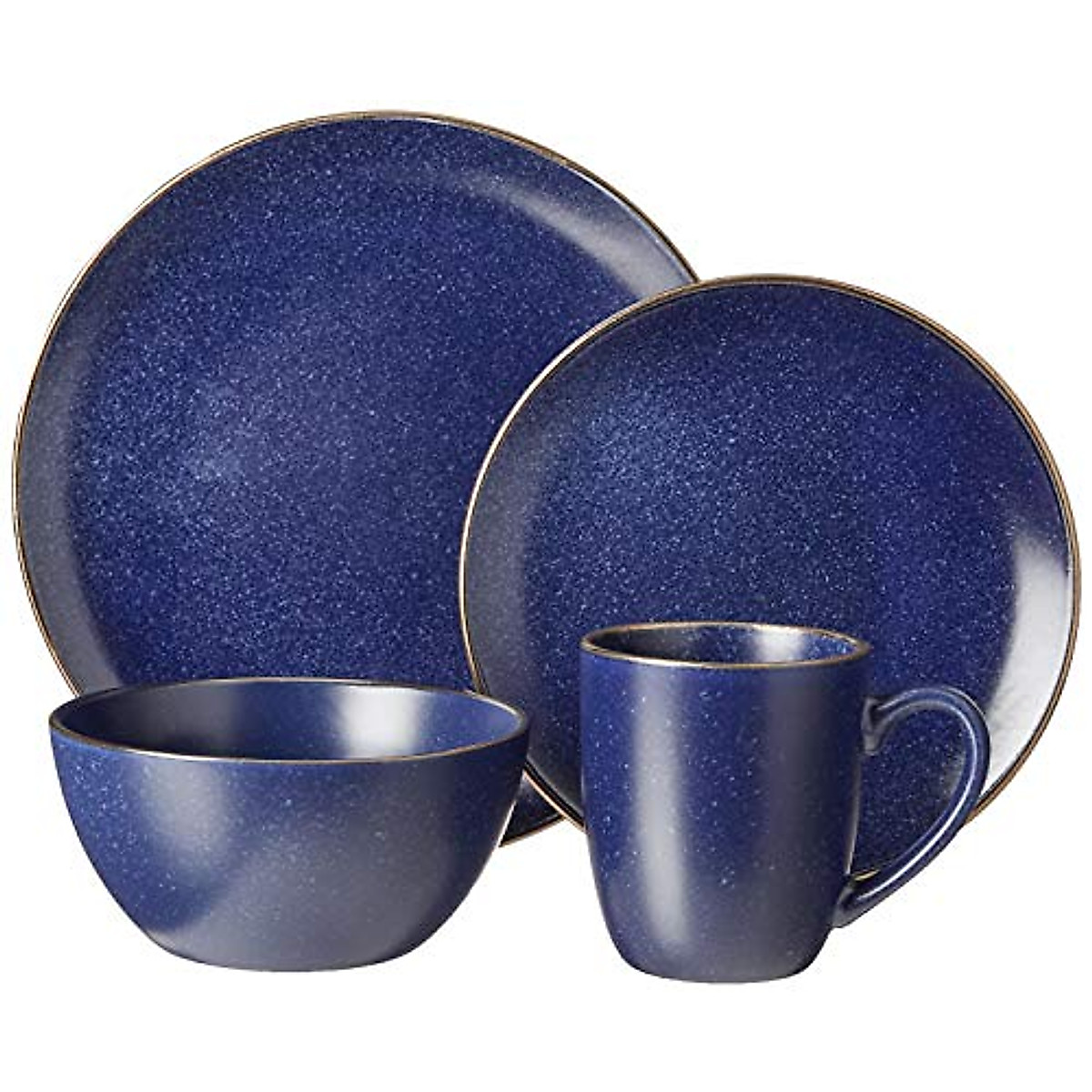 Gourmet Basics by Mikasa Juliana Blue 16-Piece Dinnerware Set, Service for 4 -